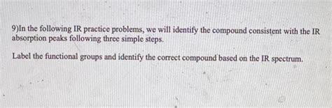 Solved 9 In The Following IR Practice Problems We Will Chegg Com