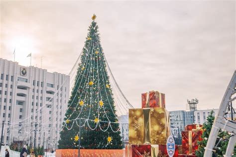 Елка с символикой 165 летия Хабаровска появилась на площади Ленина МК Хабаровск