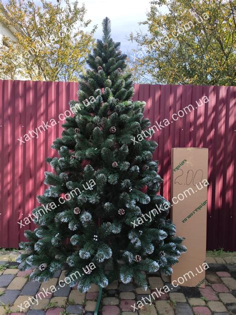 Ялинка Кармен з шишками і перлинами 2 00 м сріблястими купити в 🎄 Хатинка юа