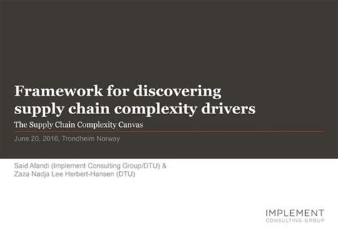 Supply Chain Complexity The Growing Challenge For Performance Ppt