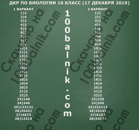 ДКР 2019 по биологии 10 класс ответы и задания 17 декабря 2019 2020 ЕГЭ ОГЭ СТАТГРАД ВПР 100