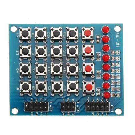 8 Led 4x4 Push Button Switch 16 Keys Matrix Independent Keyboard Module For Avr Arm Stm32
