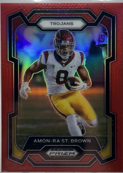 Amon Ra St Brown Red 41 Prices 2024 Panini Prizm Draft Picks