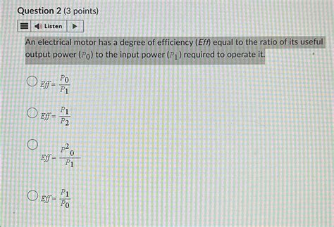 Solved Question 2 3 ﻿pointslistenan Electrical Motor Has A