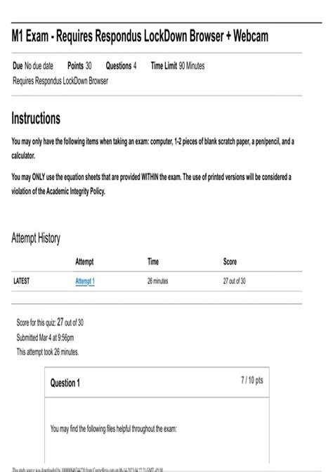 Math 110 M1 Exam Requires Respondus Lockdown Browser Webcam Introduction To Statistics Portage