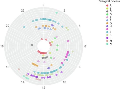 example of the circular plot showing the distribution of gene set