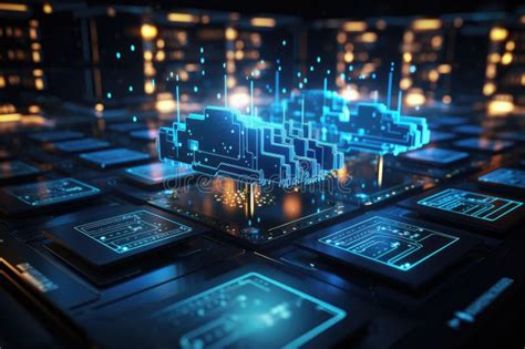 Cloud Computing Transfer Big Data On Internet Futuristic Digital