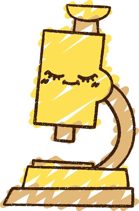 Brass Microscope Chalk Drawing 12225317 Vector Art At Vecteezy