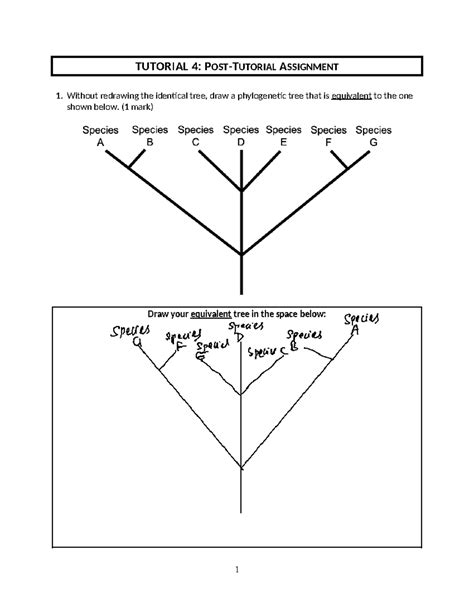 Tutorial 3 Phylogenetic Trees F23 Tutorial 4 Post Tutorial Assignment Without Redrawing The