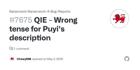 Qie Wrong Tense For Puyis Description · Issue 7675 · Kaiserreich