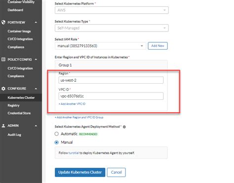 Warning Do Not Use The Update Function To Change To A New Cluster FortiCNP A