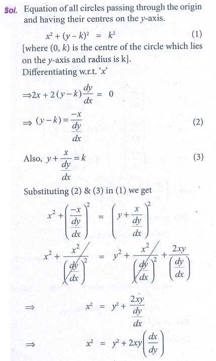 Exercise Formation Of Ordinary Differential Equations Problem Questions With Answer Solution