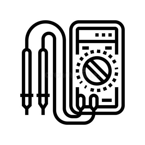 Voltage Measurement Electronics Line Icon Vector Illustration Stock