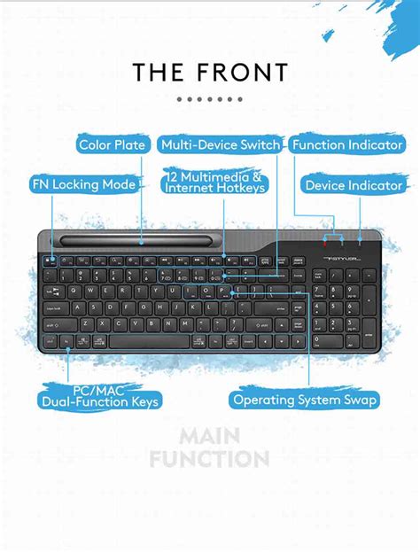 FBK25 QuietKey Bluetooth & 2.4G Wireless Keyboard – A4Tech