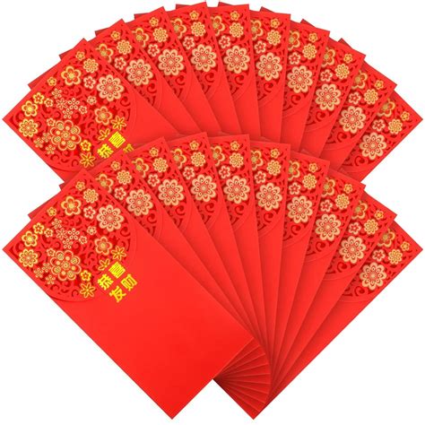 20 Pieces Chinese New Year Red Envelopes Chinese Red Pockets Red