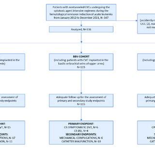 Diagram Of The Study CVC Central Venous Catheter PICC Peripherally Download Scientific