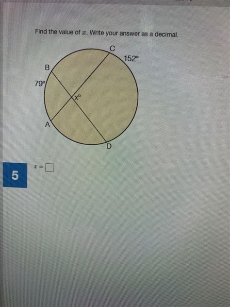 Solved Find The Value Of X Write Your Answer As A Decimal
