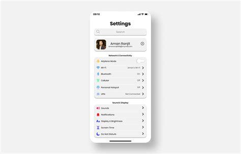 Settings Page UI Design On Behance