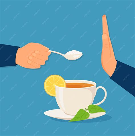 무설탕 설탕 기호 없음 다양한 유형의 단 음식에 대한 금지 또는 금지 표시의 그림 프리미엄 벡터