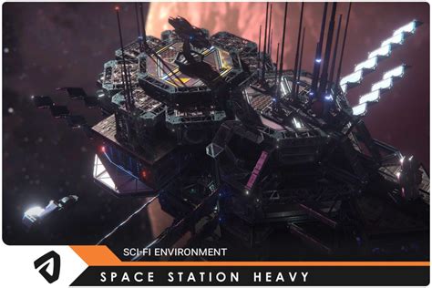 未来科幻太空基地空间站3d模型unity素材 Scifi Space Station Heavy V111 未来科幻太空基地空间站3d模型unity素材 Scifi Space Station Heavy V111