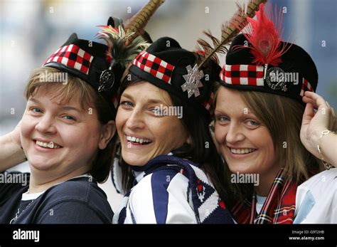 Scotland Fans Left To Right Ann Wardrop Caroline Gray And Linda