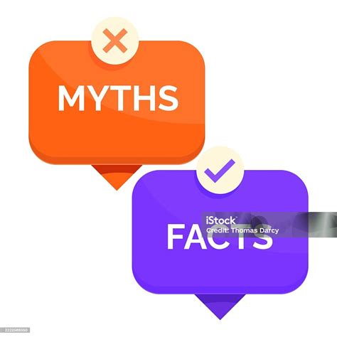 Ilustración De Mitos Y Realidades Íconos De Verificación Que Muestran