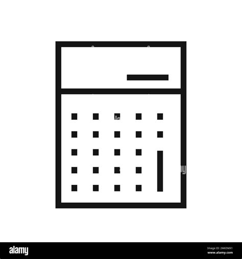 Calculator Line Icon Isolated On White Background Black Flat Thin Icon