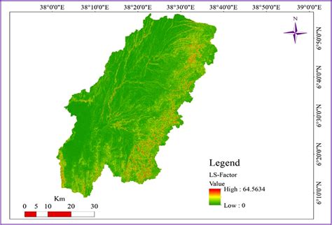 topographic ls factor map of gidabo watershed download scientific