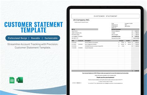 Customer Statement Template In Excel Google Sheets Download Template Net
