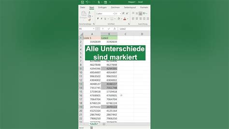 Excel Trick Tabellen 🧮 Werte In Spalten Zeilen Vergleichen Und Unterschiedliche Werte
