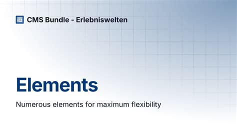Elements En Cms Bundle Erlebniswelten