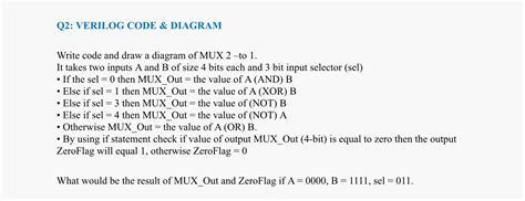 solved q2 verilog code and diagram a write code and draw a