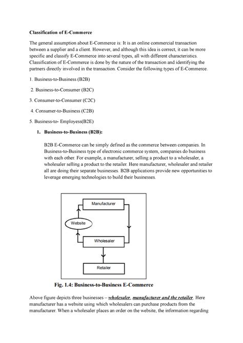 Classification Of E Commerce Classification Of E Commerce The General Assumption About E