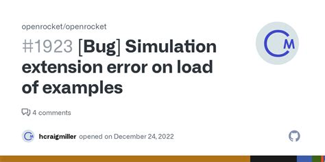 Bug Simulation Extension Error On Load Of Examples · Issue 1923 · Openrocketopenrocket · Github