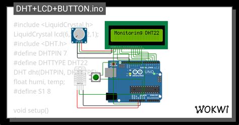 DHT LCD BUTTON Ino Wokwi ESP STM Arduino Simulator