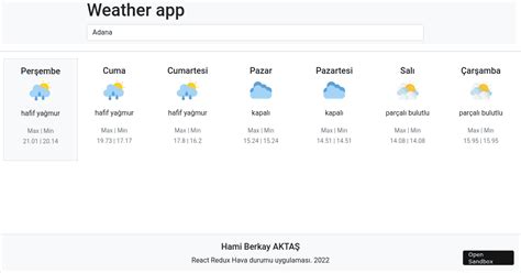 Weather Codesandbox