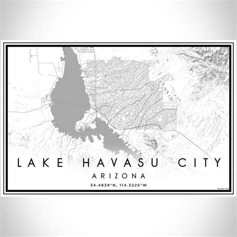 Lake Havasu City Arizona Map Print In Classic — Jace Maps