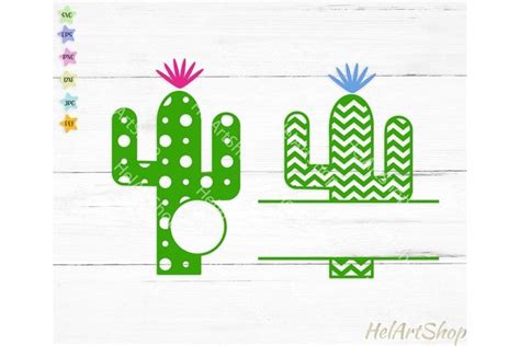 Cactus Monogram Svg Split Monogram Svg Cactus Svg Cut File