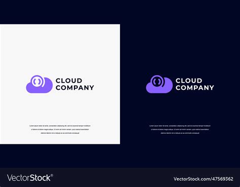 Simple Cloud Coding Logo Design Royalty Free Vector Image