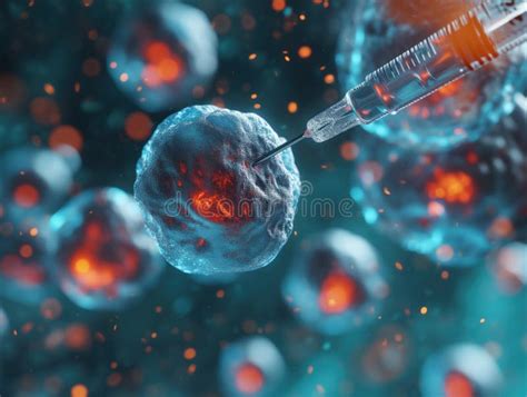 Injection Into Cell Macro Stock Illustration Illustration Of Human