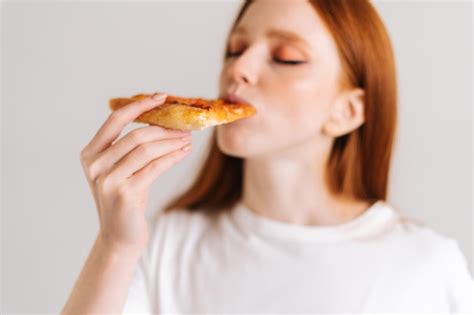 Free Photo Close Up Happy Woman Eating
