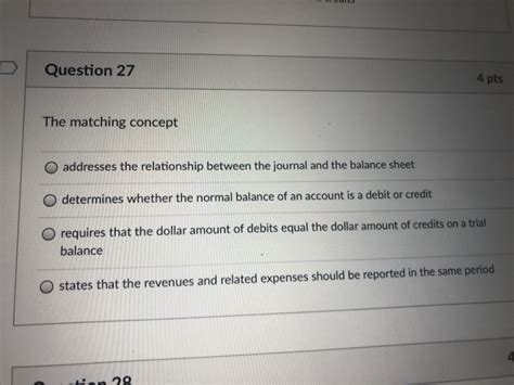 Solved Question Pts The Matching Concept O Addresses Chegg Com