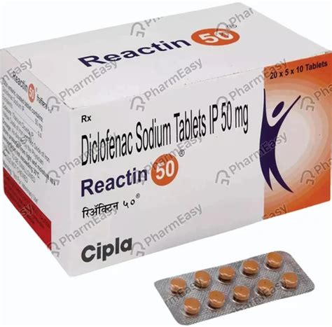 Reactin 50mg Tablet At ₹ 150box Diclofenac Sodium 50 Mg In Nagpur