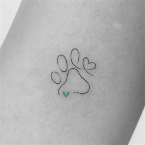 Dog Paw Outline Tattoo