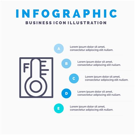 Cloud Light Rainy Sun Temperature Line Icon With Steps Presentation Infographics Background