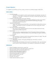 Priyamshah Gradedexercise Docx Project Objective To Organize And Deliver A Hour Music