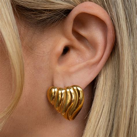Hazel Earrings Gold Jacqmaria Jewelry