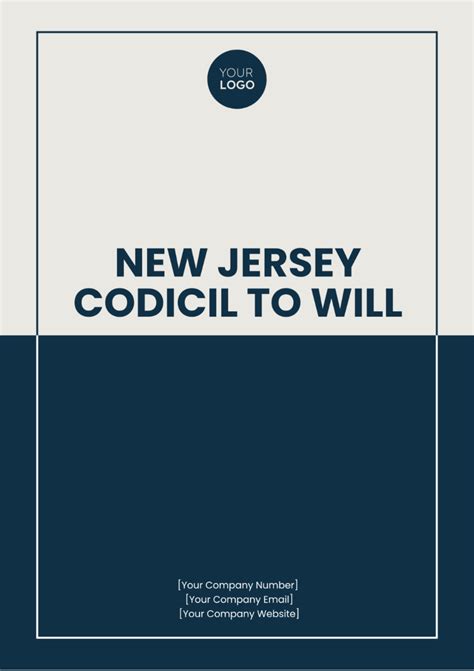 Free New Jersey Codicil To Will Template To Edit Online