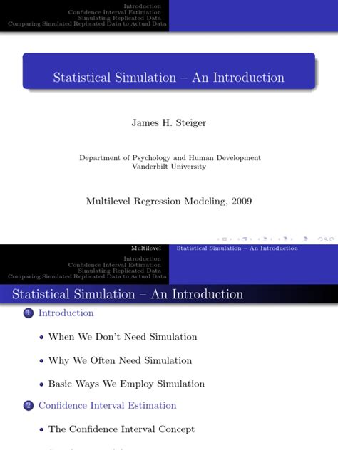 statistical simulation an introduction james h steiger pdf
