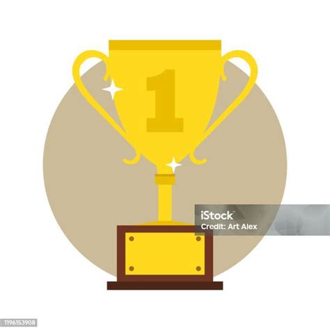 골든 위너 컵 트로피 컵 평면 만화 아이콘입니다 벡터 그림입니다 1위에 대한 스톡 벡터 아트 및 기타 이미지 1위 Championship 경기 스포츠 Istock